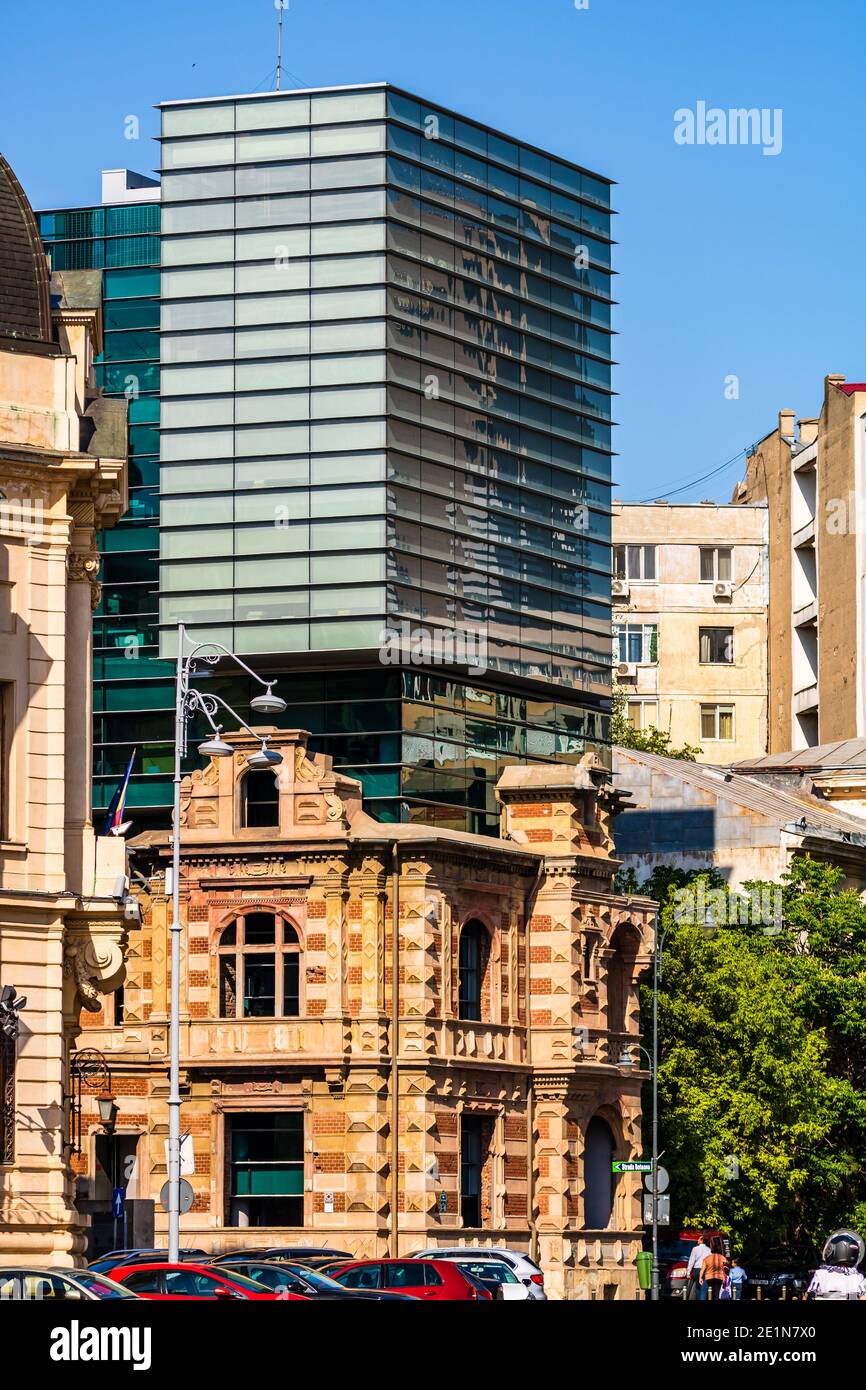 Detail view of the modern building of the Union of Romanian Architects ...