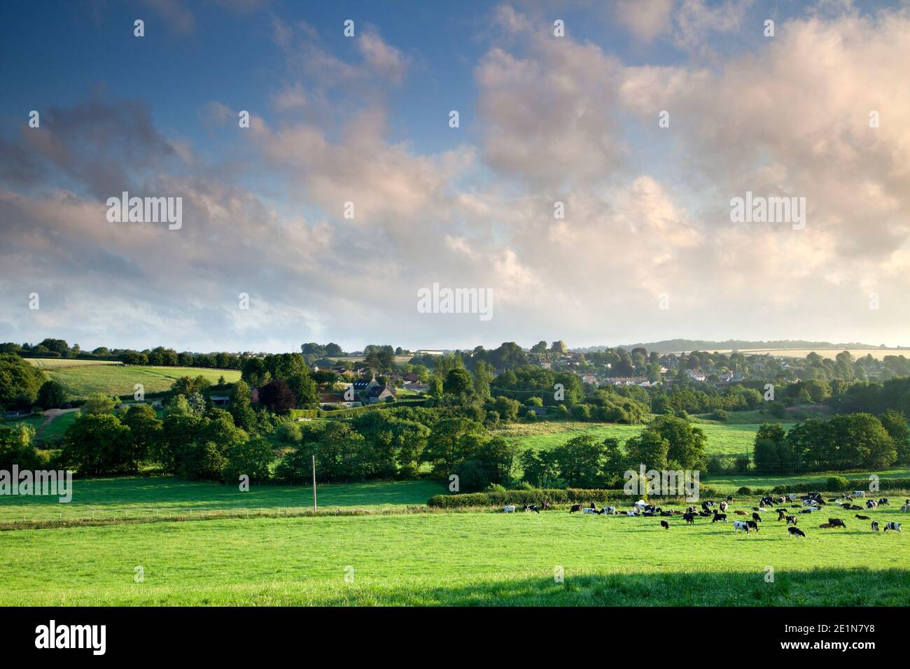Farmland surrounding the village of Tisbury in Wiltshire Stock Photo ...