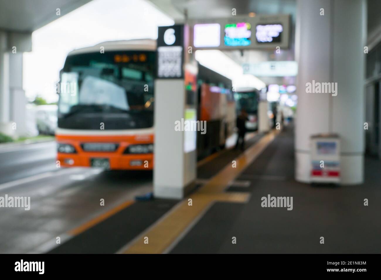 blur of bus stop station and advertisement display Stock Photo - Alamy