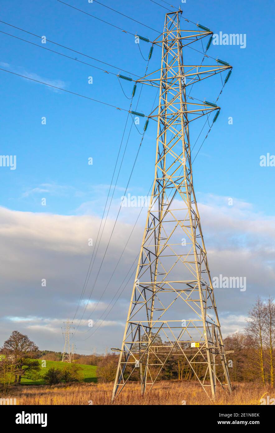 Electricity pylons and overhead lines of the Transmission and ...
