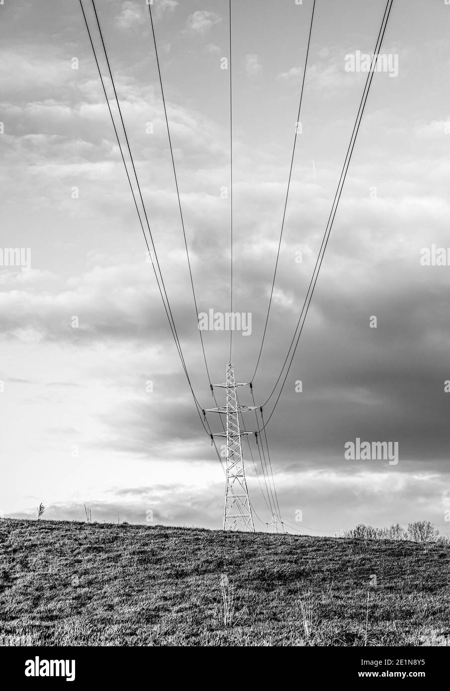 Electricity pylons and overhead lines of the Transmission and ...