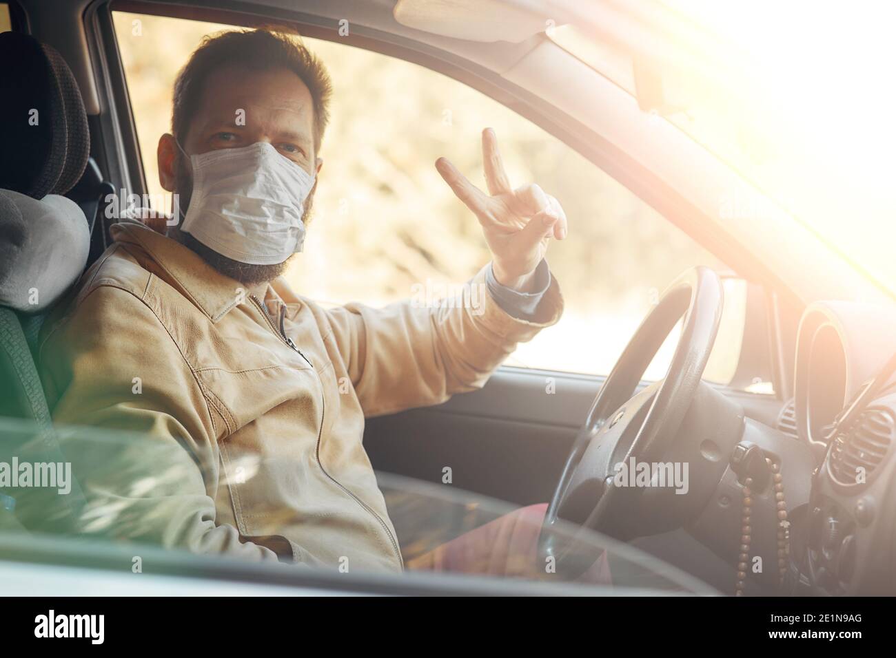 Woman in car driving doctor hi-res stock photography and images - Alamy