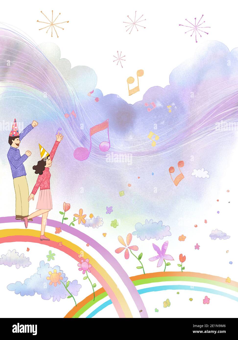 Watercolor background of natural scenery and conceptual image of ...