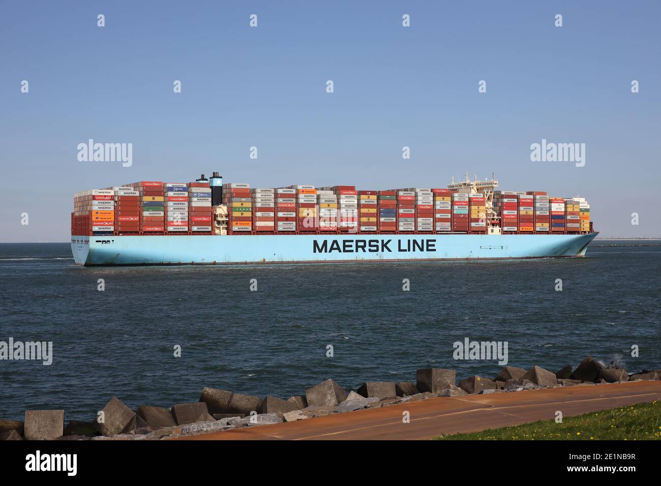 The container ship Monaco Maersk will reach the port of Rotterdam on ...