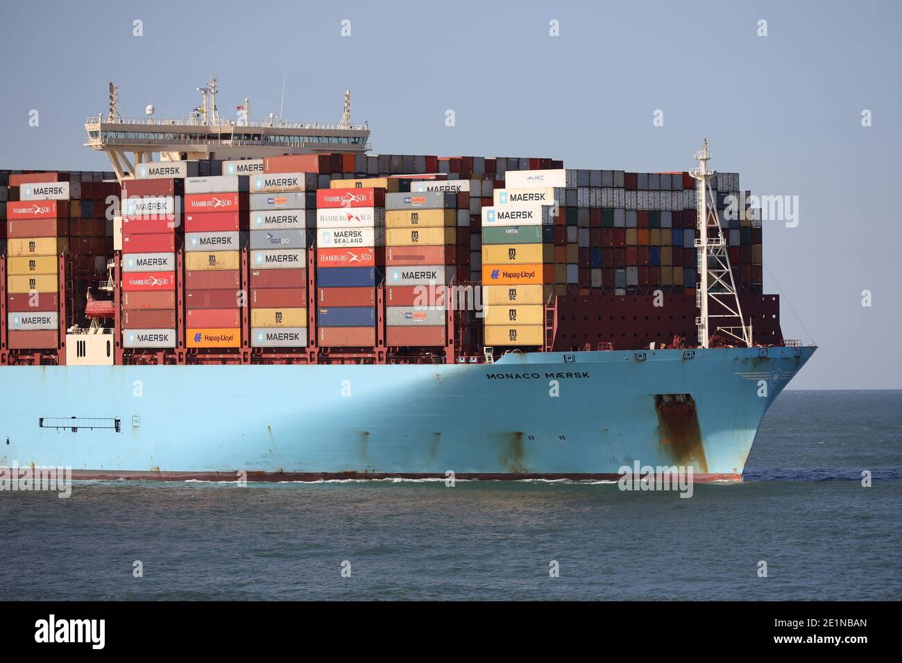 The container ship Monaco Maersk will reach the port of Rotterdam on ...