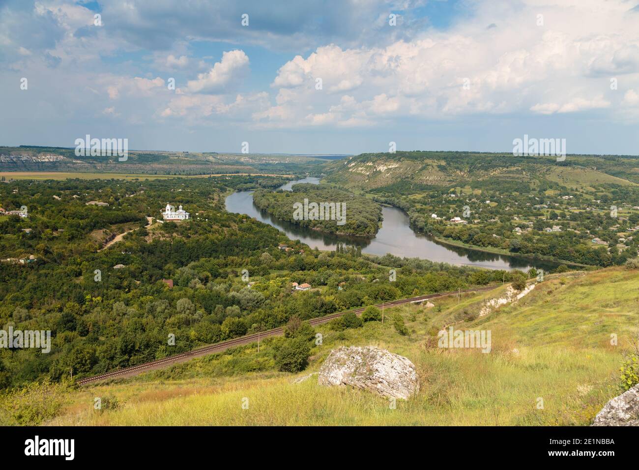 The beautiful scenery of the river Dniester. The beautiful place is ...