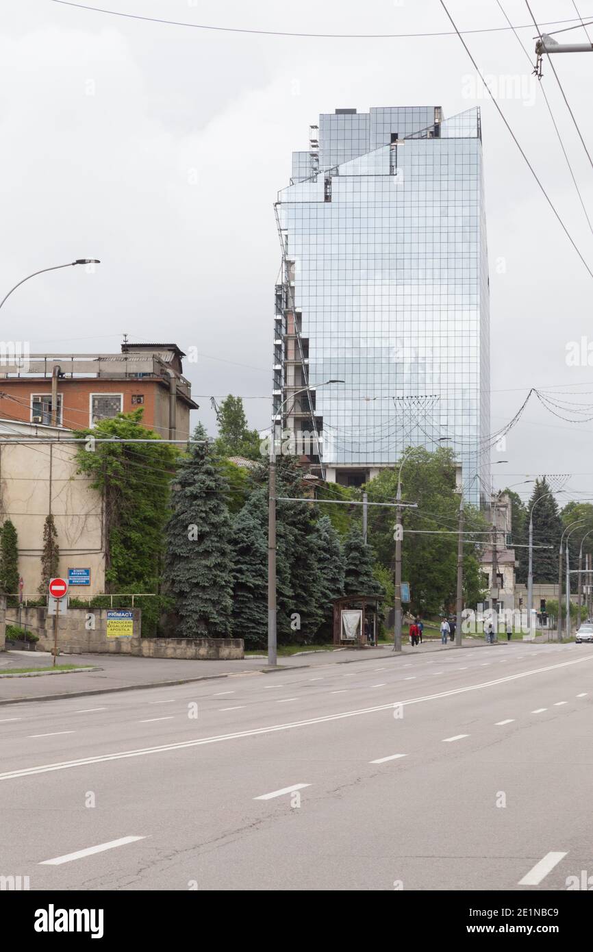 Chisinau, Moldova - June 1, 2020: Mihai Viteazul street in Chisinau ...