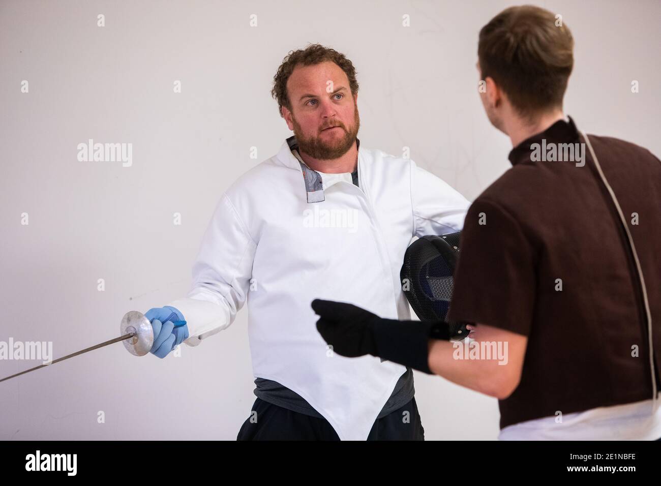 Fencing, sword fighting instruction in South Carolina Stock Photo - Alamy