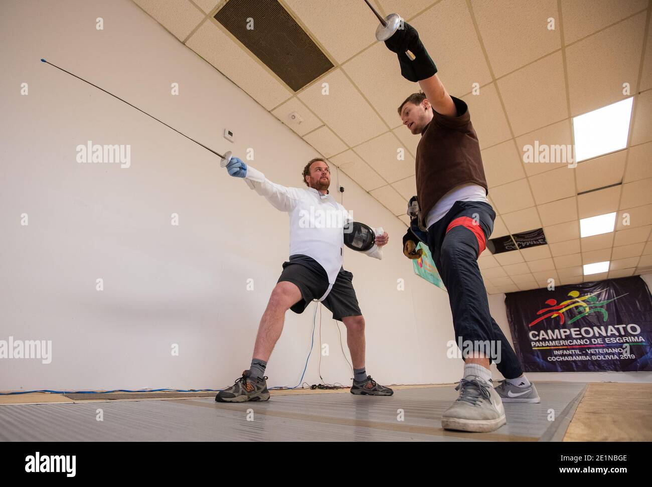 Fencing, sword fighting instruction in South Carolina Stock Photo - Alamy