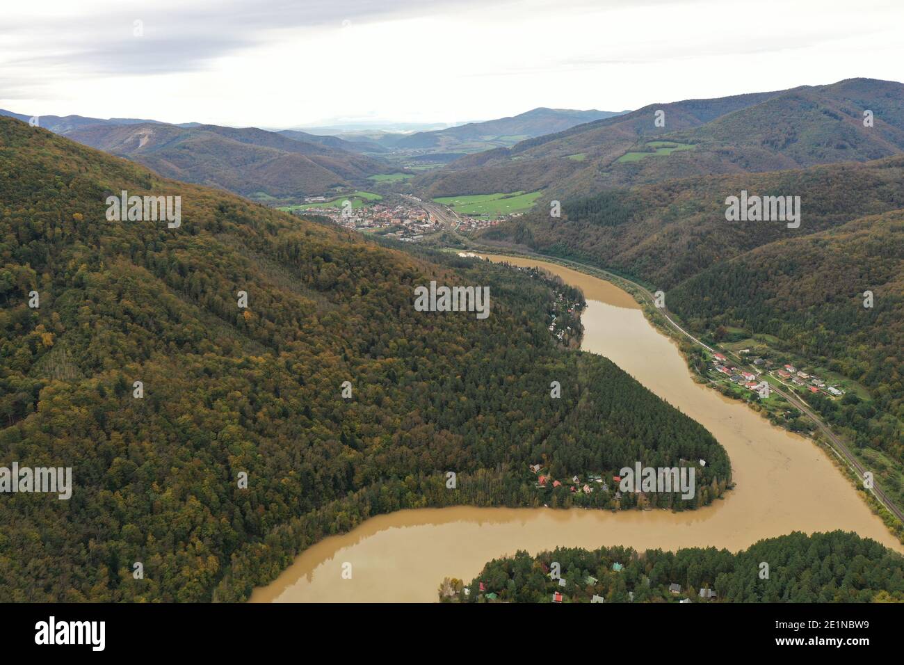 Aerial view of the polluted Ruzin reservoir in Slovakia Stock Photo - Alamy