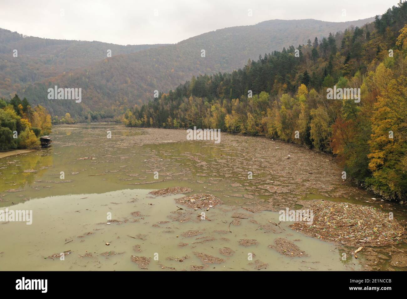 Aerial view of the polluted Ruzin reservoir in Slovakia Stock Photo - Alamy