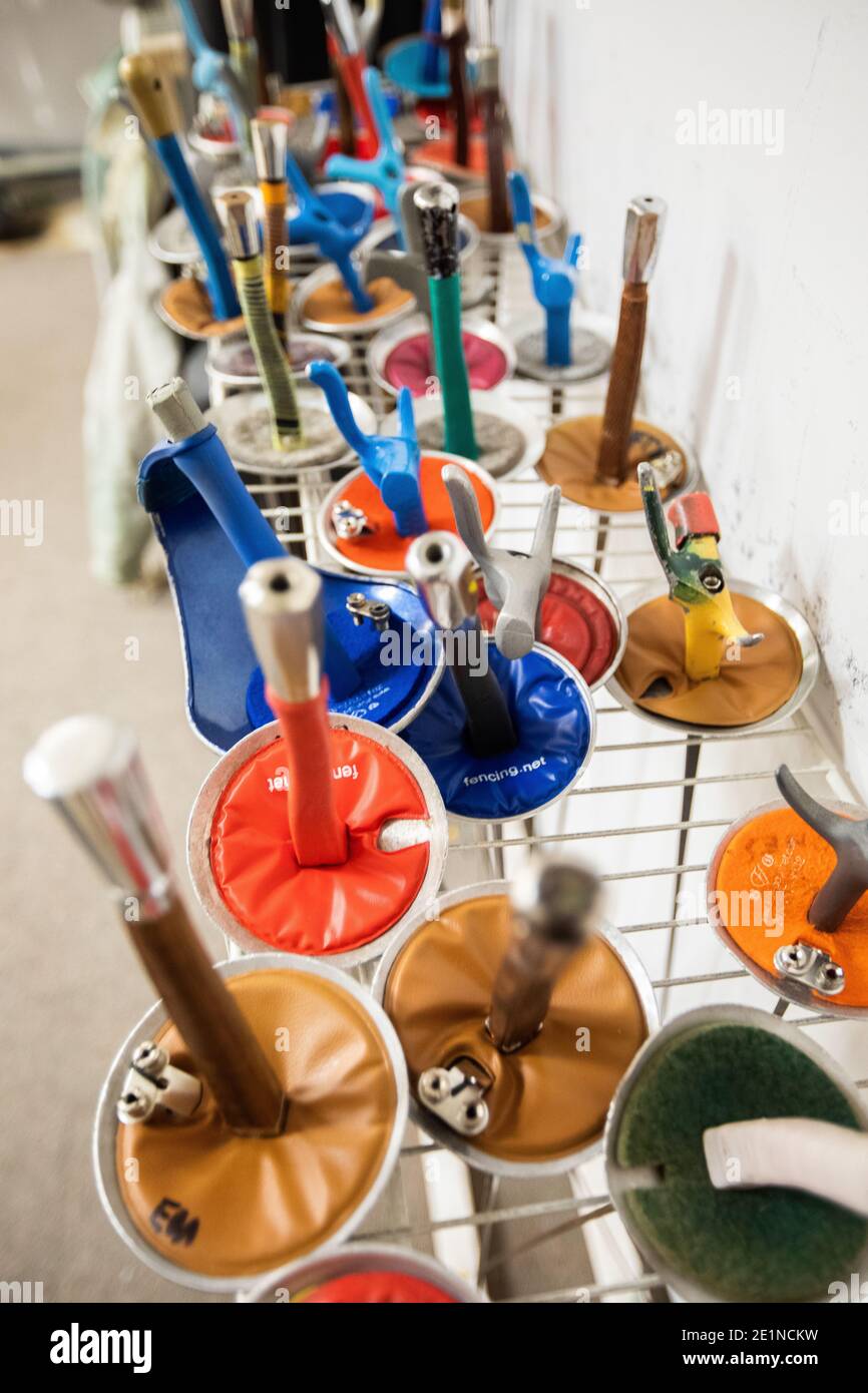 Swords for fencing and sword fighting Stock Photo - Alamy