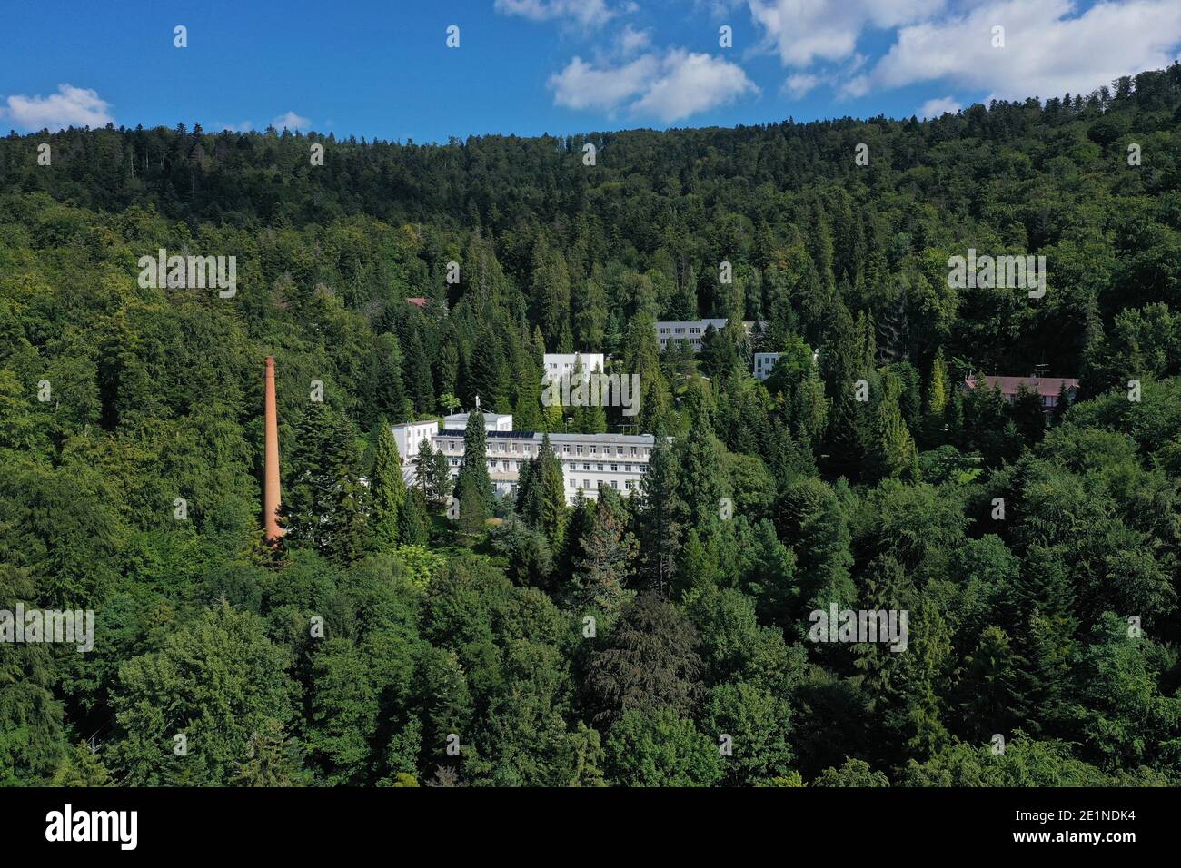 Aerial view of the spa in the village of Stos in Slovakia Stock Photo ...