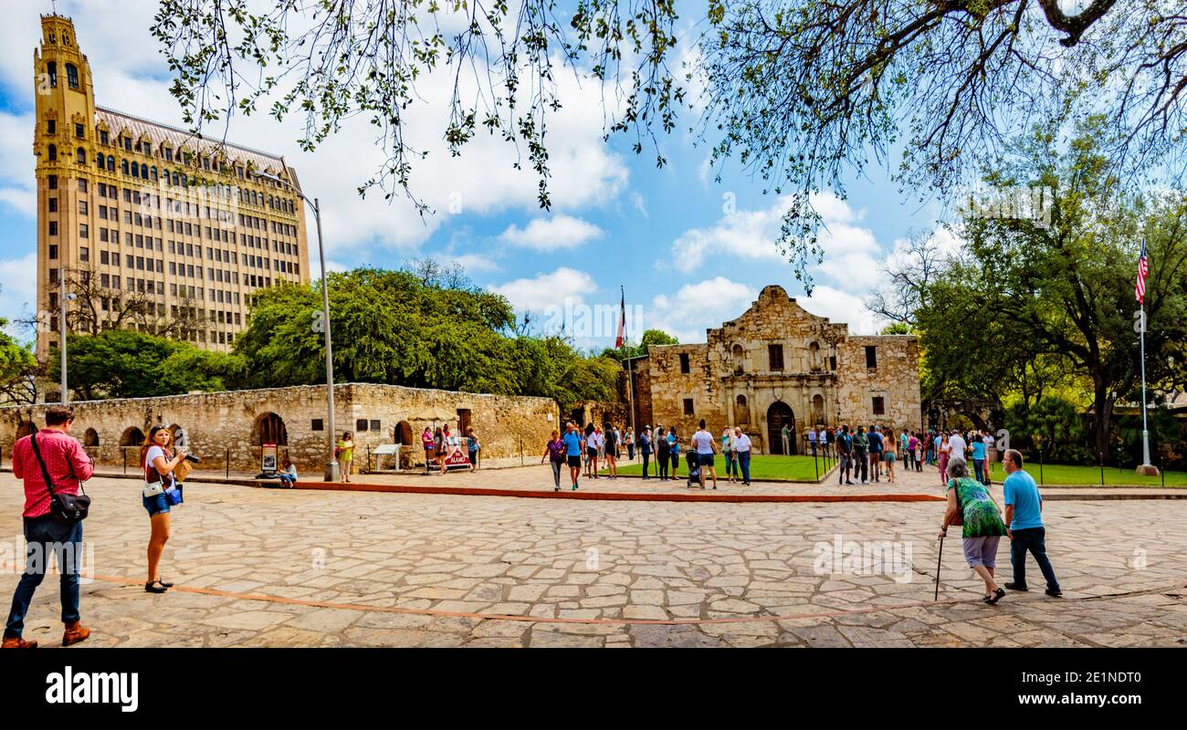 San Antonio, Texas, USA - March 29, 2018: Views of the exterior walls ...
