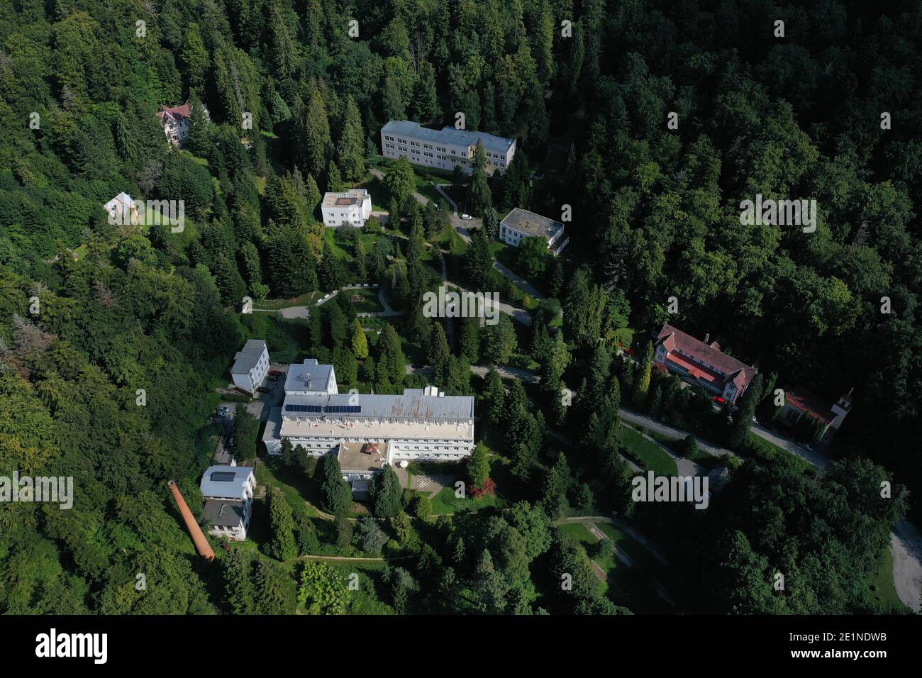 Aerial view of the spa in the village of Stos in Slovakia Stock Photo ...