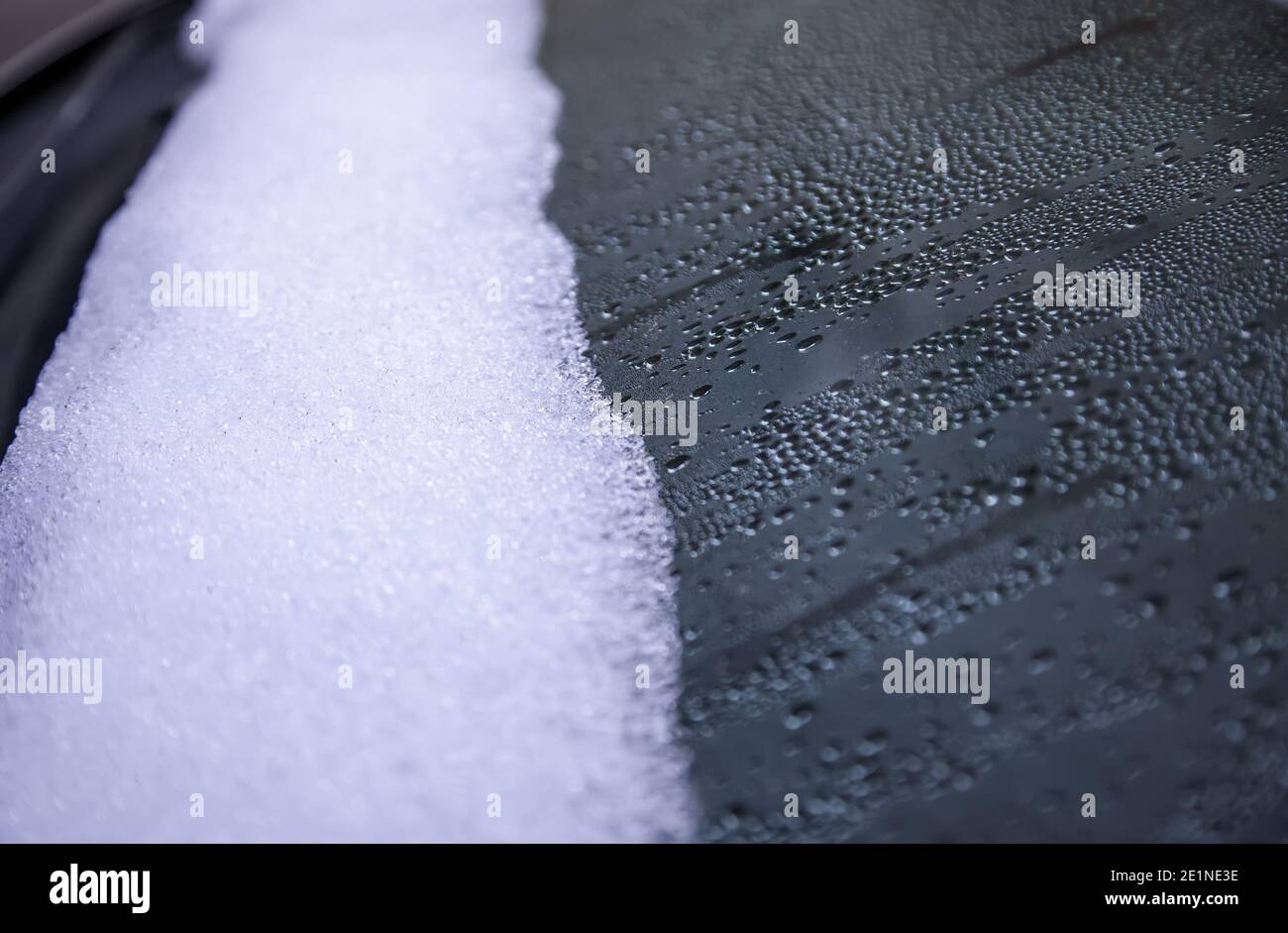 Car with frozen snow, transport and vehicle, road danger Stock Photo ...