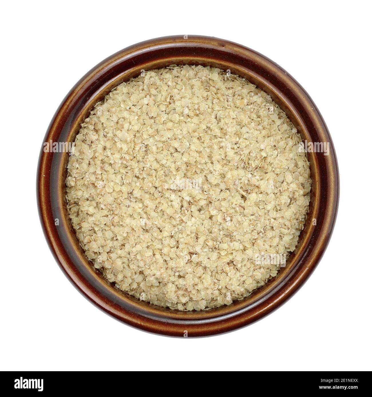 Wheat germ, the highly nutritious heart of the wheat kernel in a bowl ...