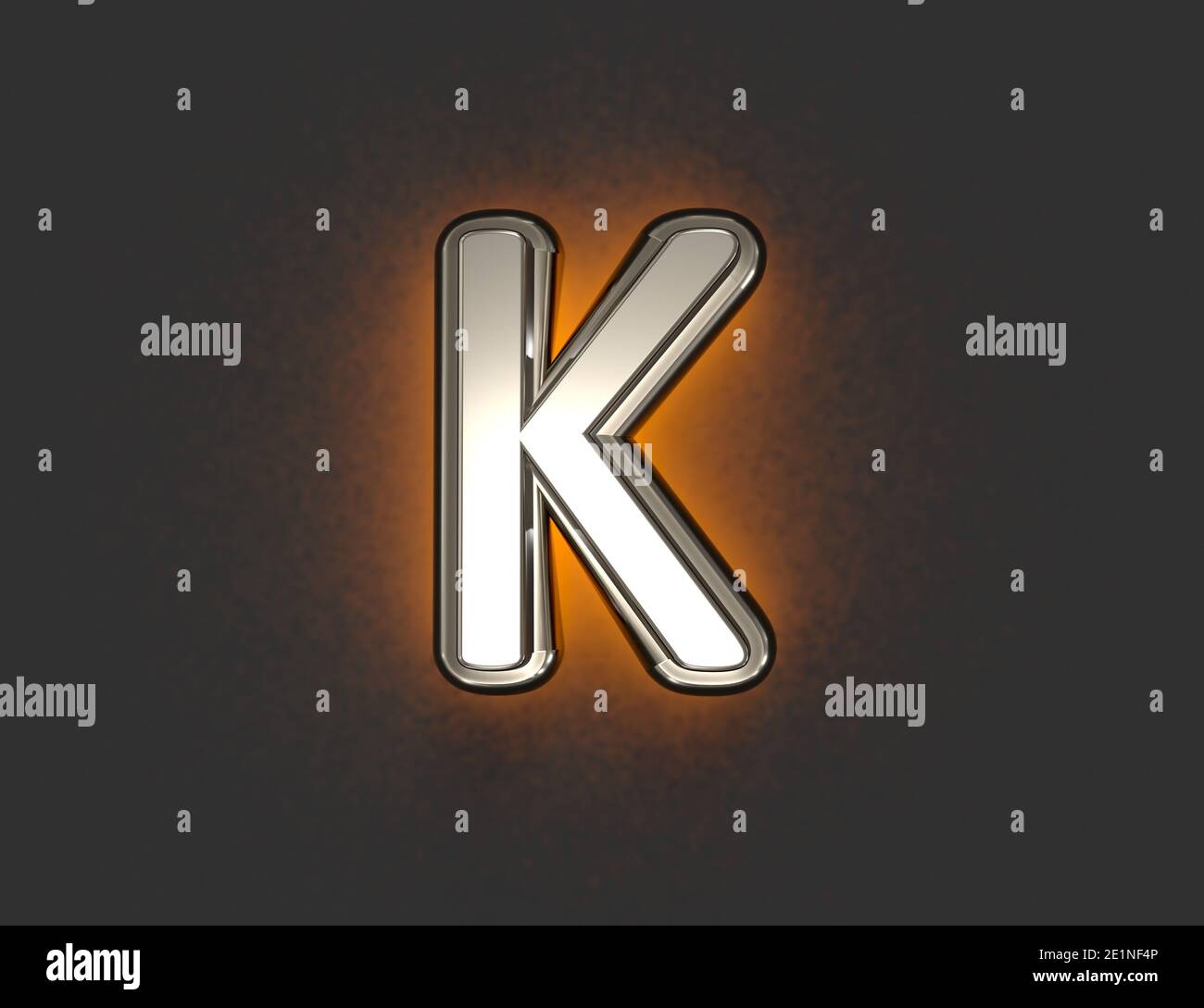 Silver metalline font with outline and yellow noisy backlight - letter ...