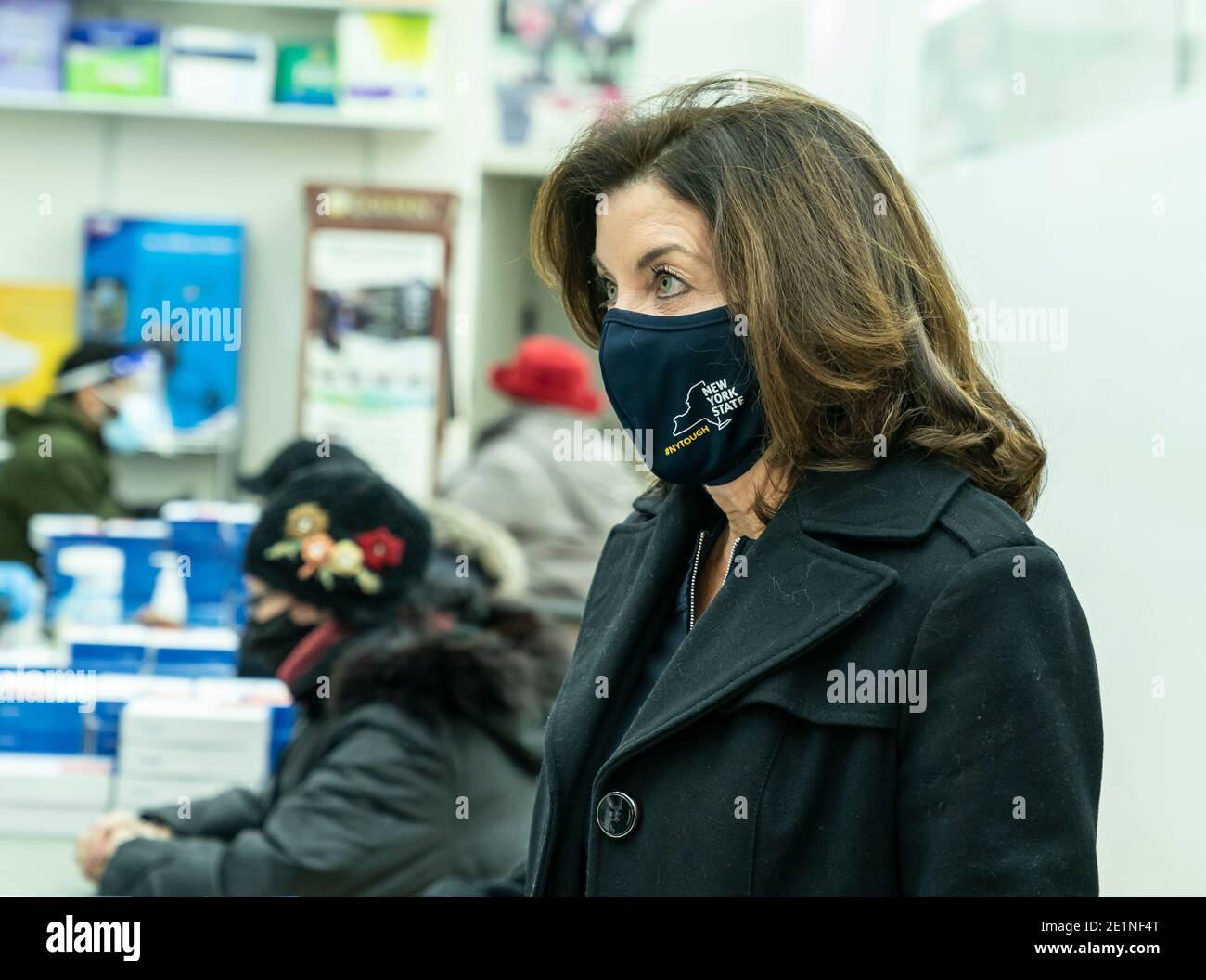 New York, NY - January 7, 2021: Lieutenant Governor Kathy Hochul visits ... New York, NY - January 7, 2021: Lieutenant Governor Kathy Hochul visits ...