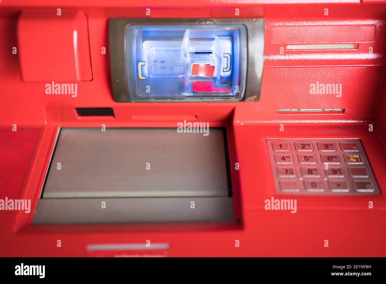 ATM pad touching screen Stock Photo - Alamy