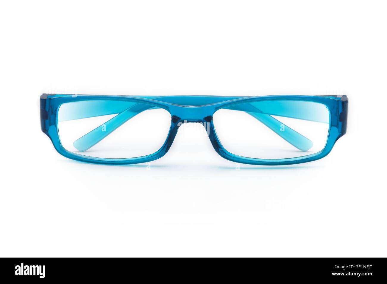 Blue eye glasses isolated on white background with copy space Stock ...