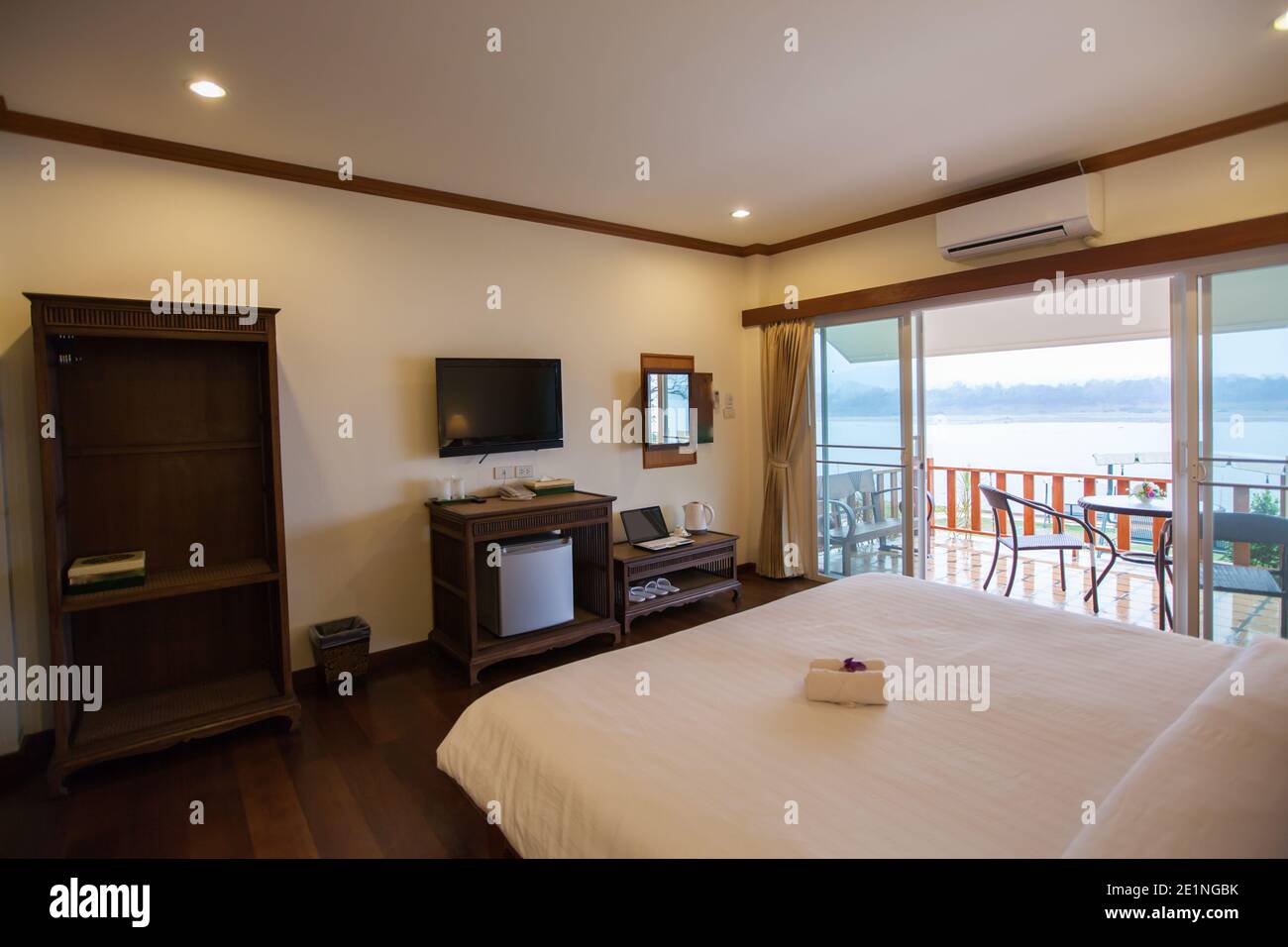 Interior standard room with bed Stock Photo - Alamy