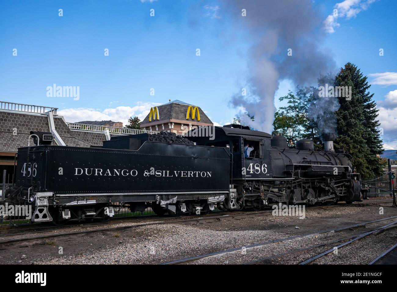 Rio Grande class steam locomotive 486 of the Durango and Silverton ...