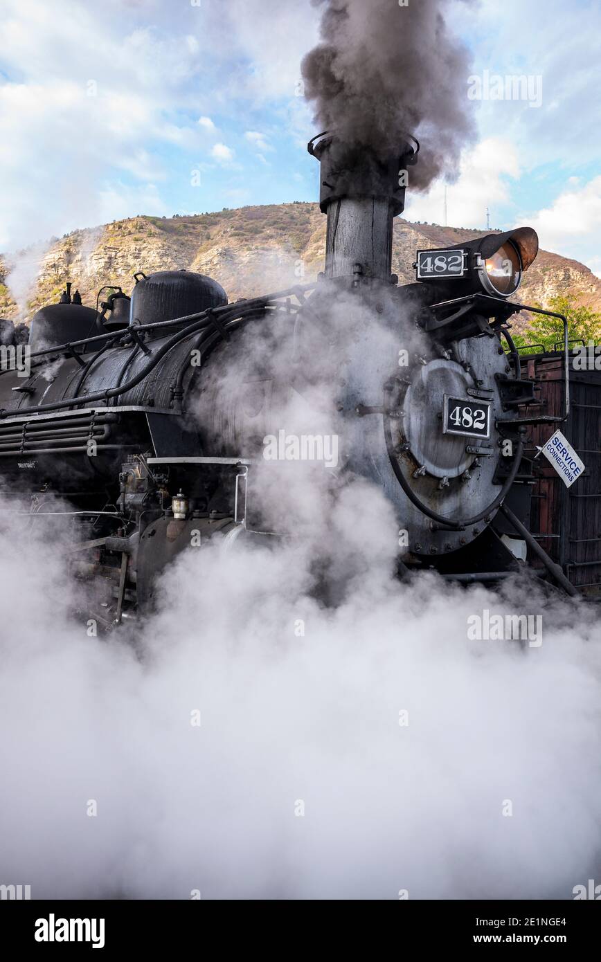 Rio Grande class steam locomotive 482 of the Durango and Silverton ...