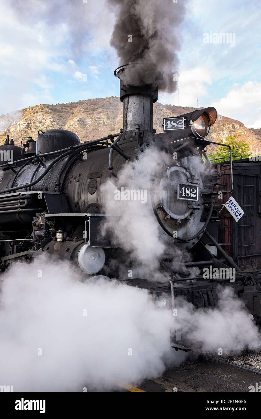 Rio Grande class steam locomotive 482 of the Durango and Silverton ...