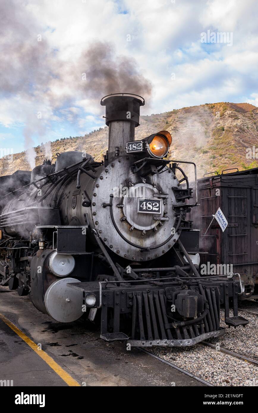 Rio Grande class steam locomotive 482 of the Durango and Silverton ...
