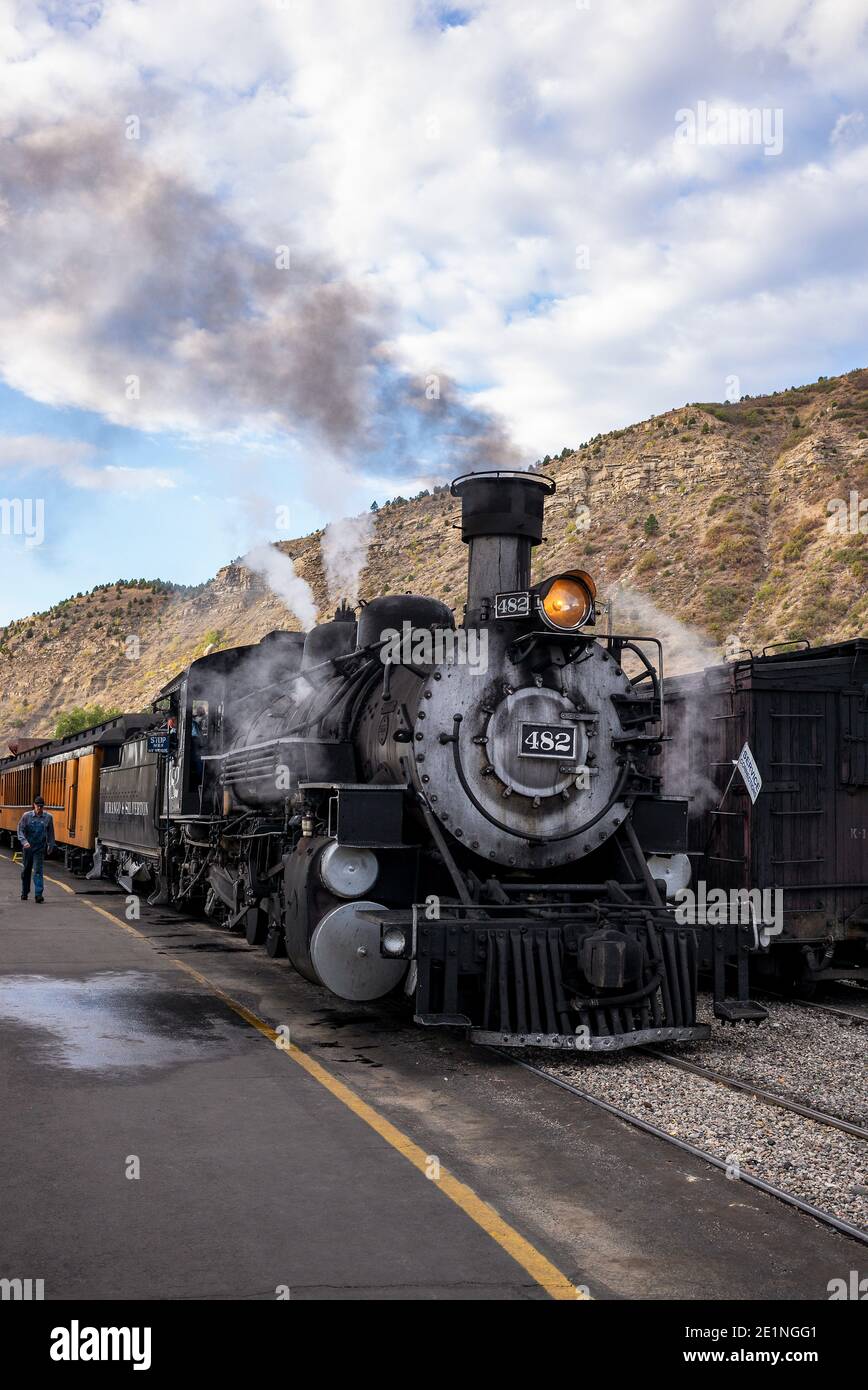 Rio Grande class steam locomotive 482 of the Durango and Silverton ...
