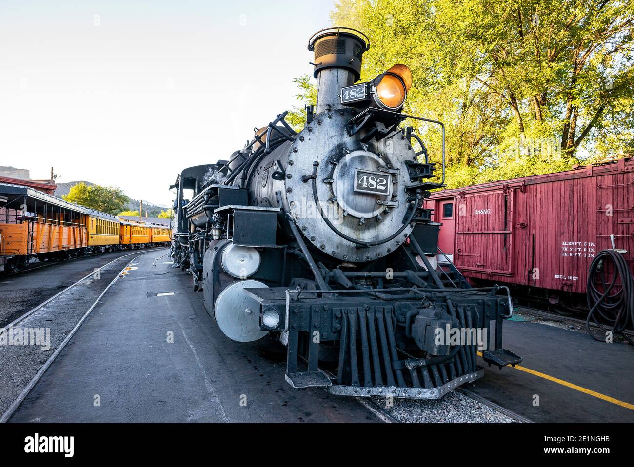 Rio Grande class steam locomotive 482 of the Durango and Silverton ...