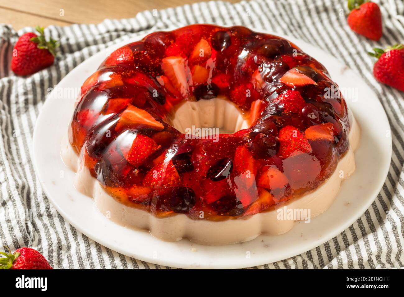 Homemade Layered Berry Gelatin Mold Ready to Eat Stock Photo - Alamy