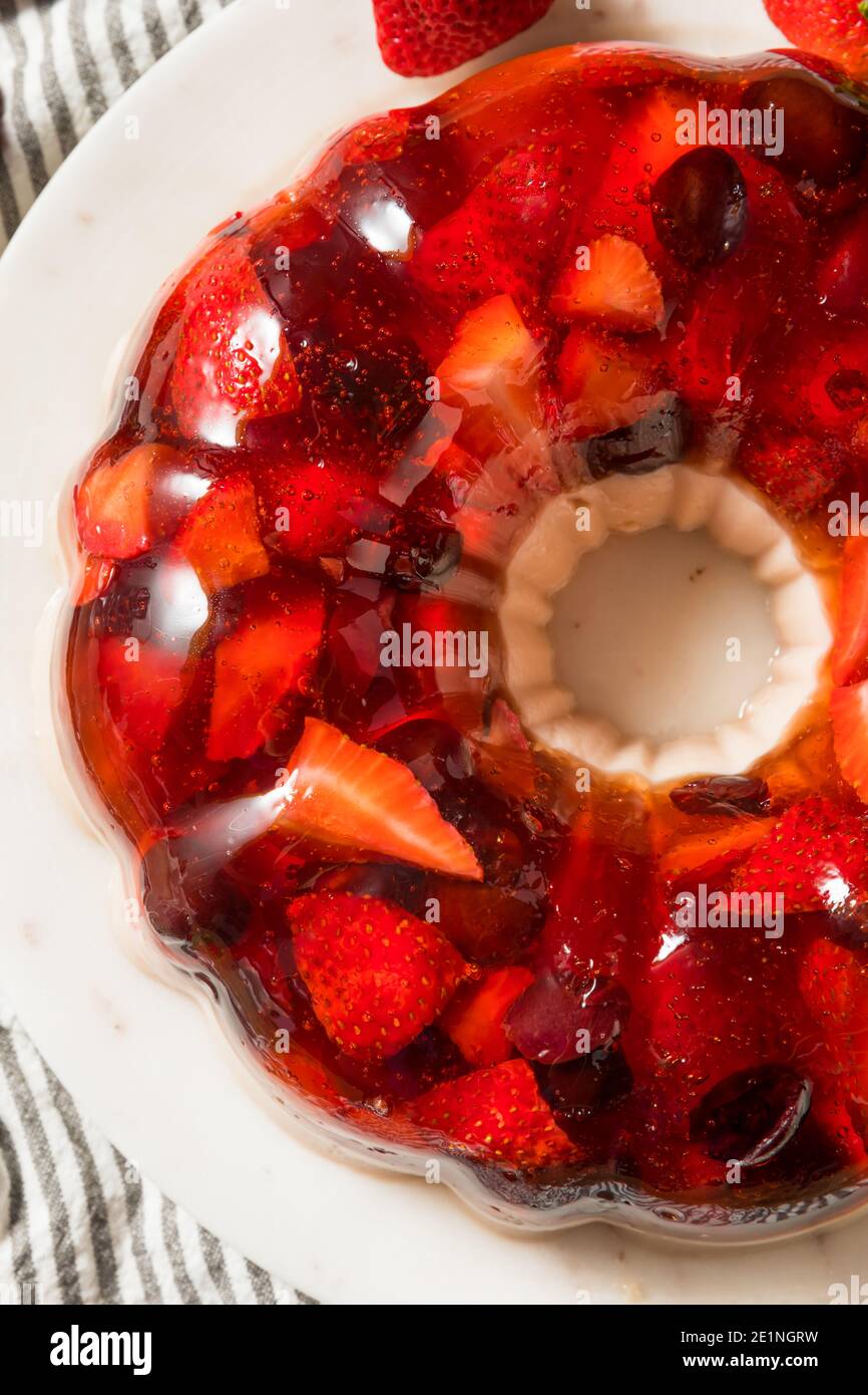 Homemade Layered Berry Gelatin Mold Ready to Eat Stock Photo - Alamy