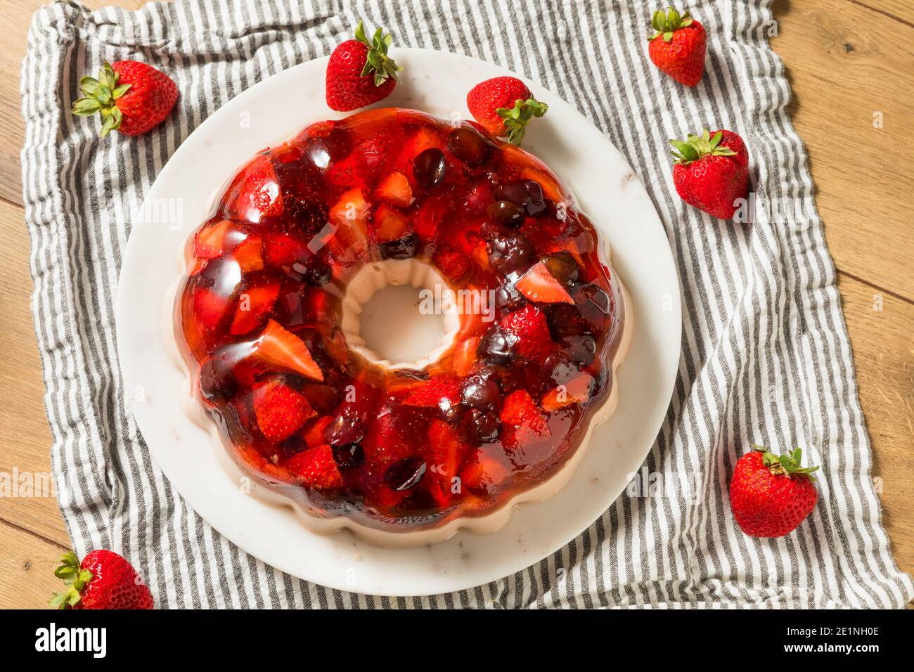 Homemade Layered Berry Gelatin Mold Ready to Eat Stock Photo - Alamy