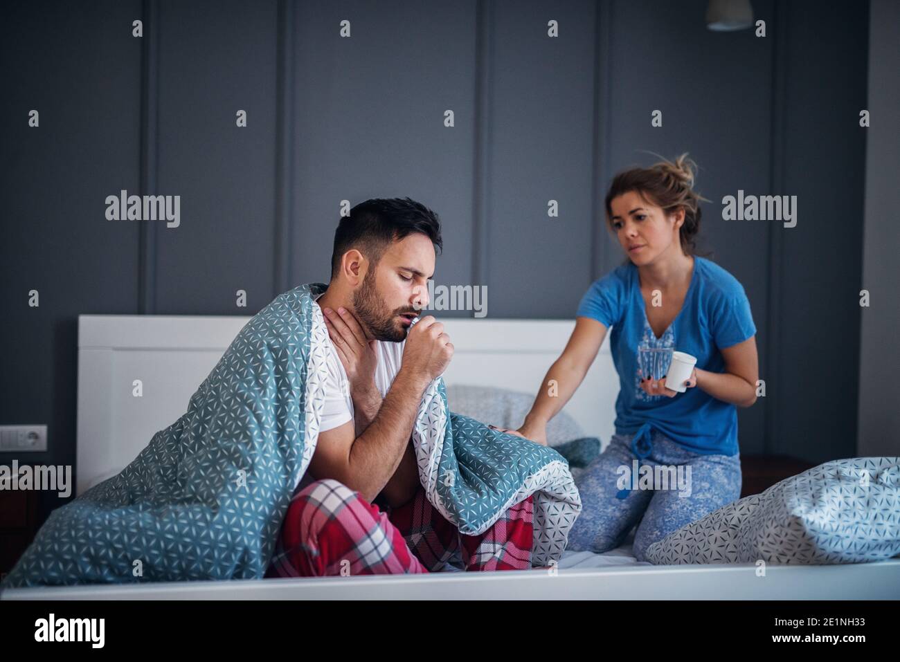 Sick married couple in bed hi-res stock photography and images - Alamy