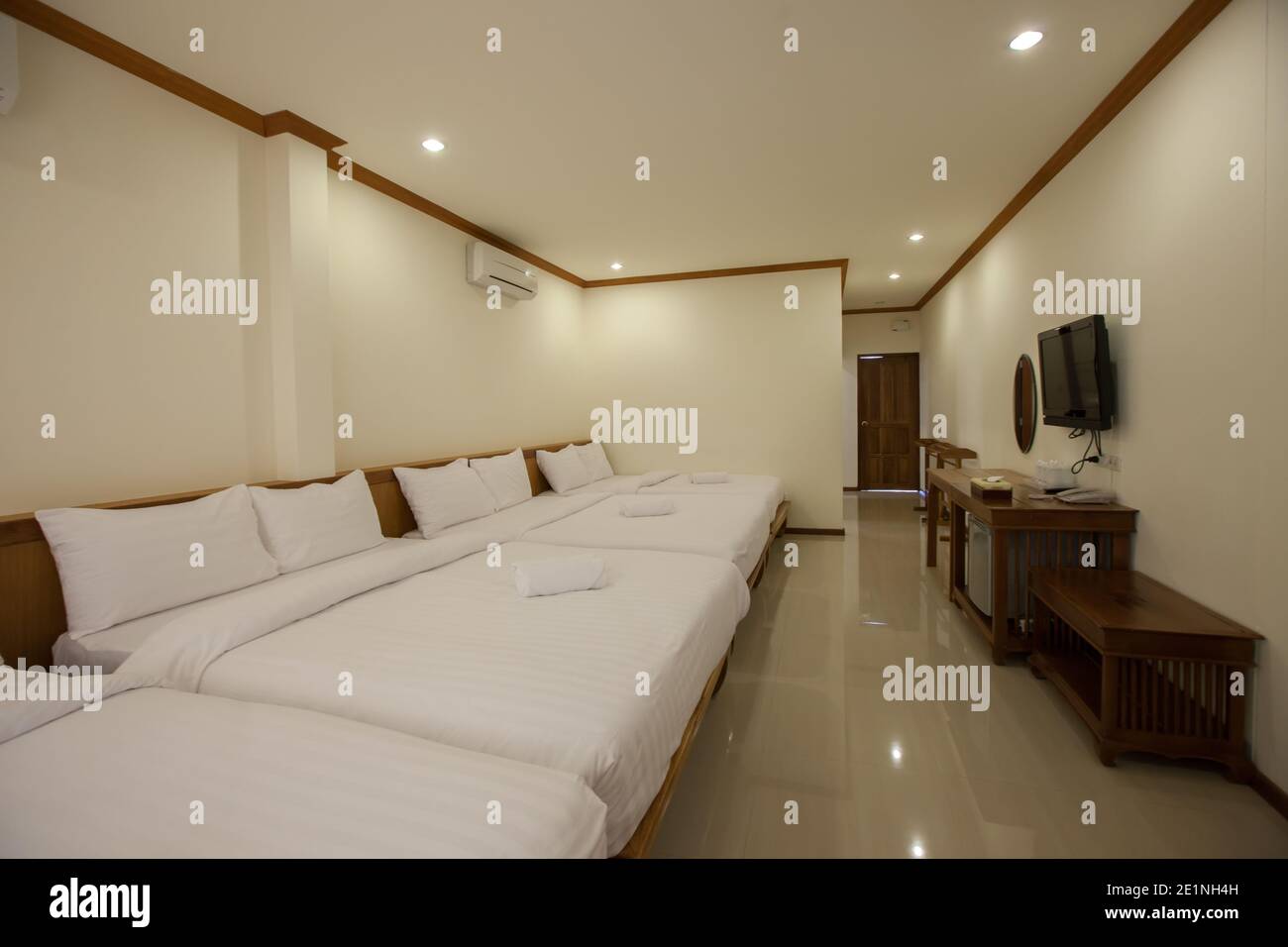 Interior standard room with bed Stock Photo - Alamy