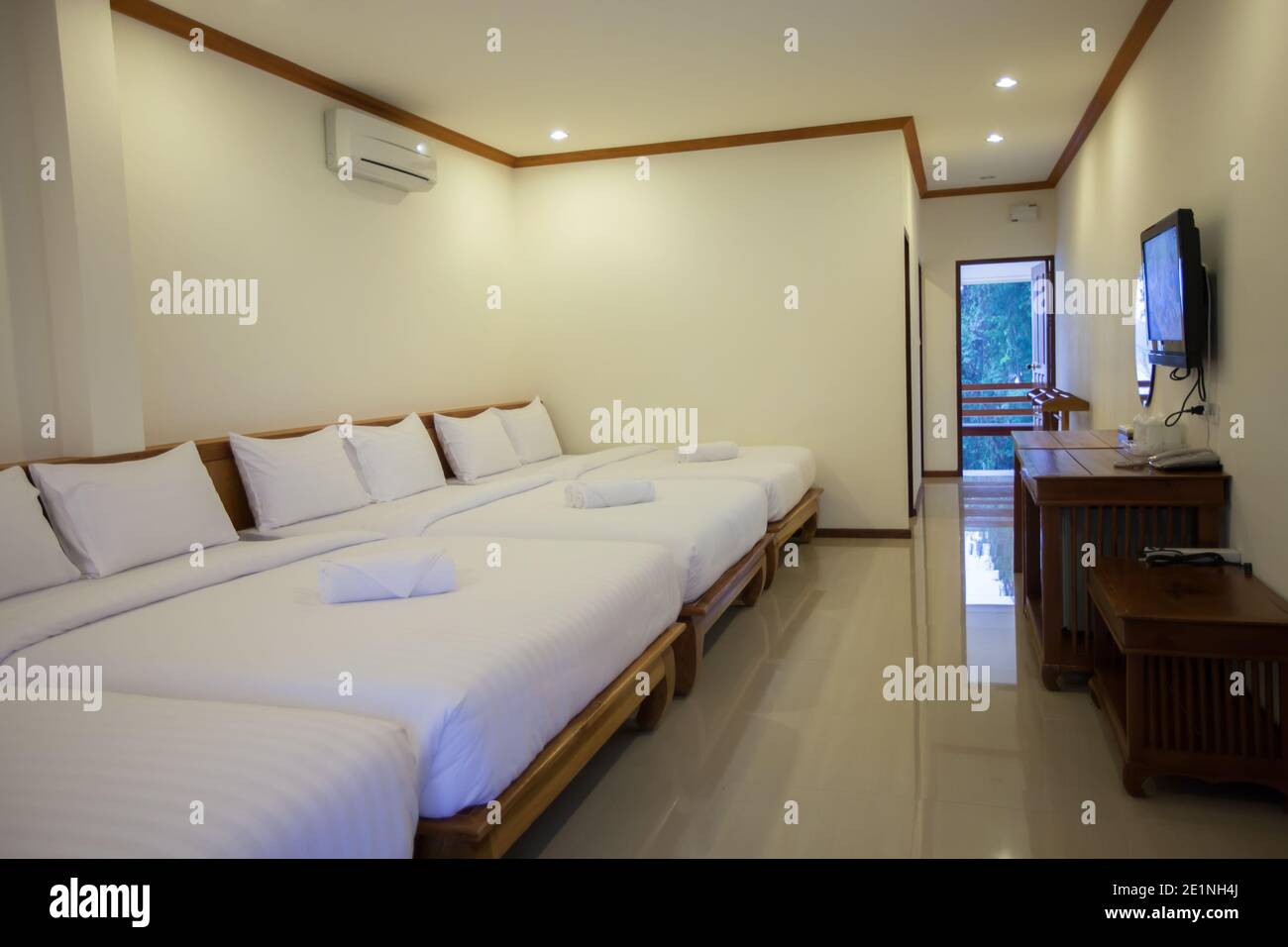 Interior standard room with bed Stock Photo - Alamy