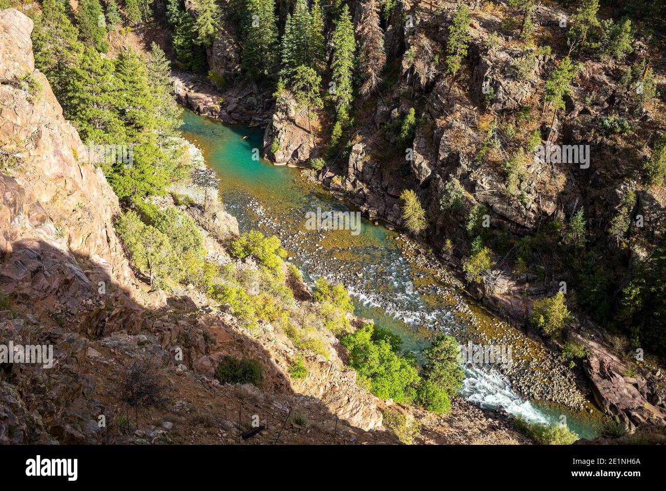Looking down to the Animas River from the Highline section of the ...