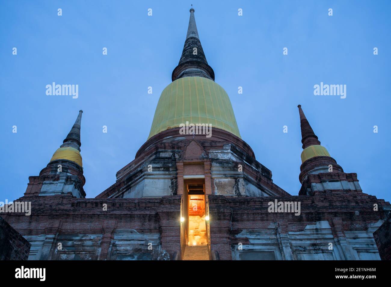 Pagodas in temple at night time Stock Photo - Alamy