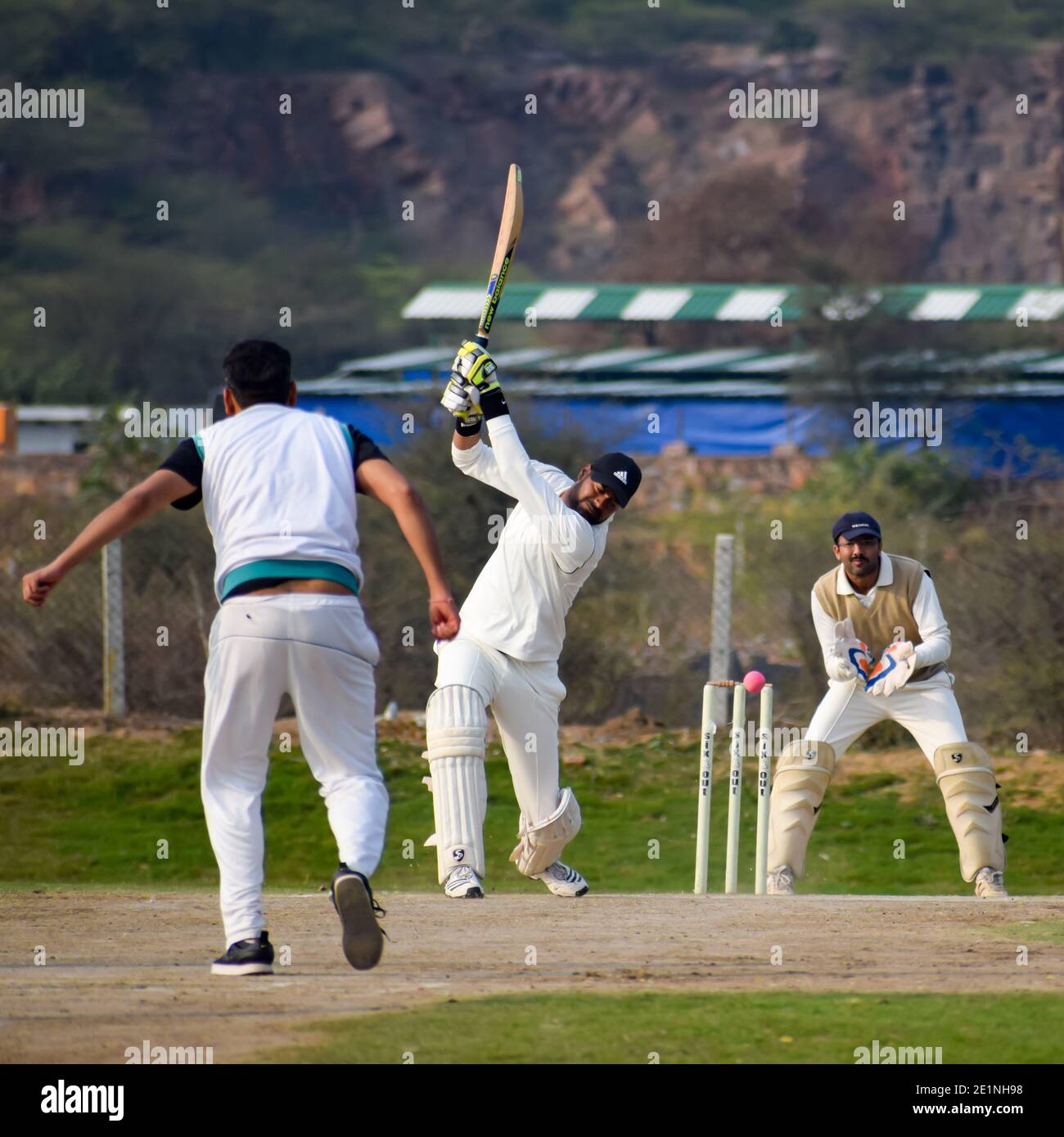 New Delhi India – July 01 2018 : Full length of cricketer playing on ...