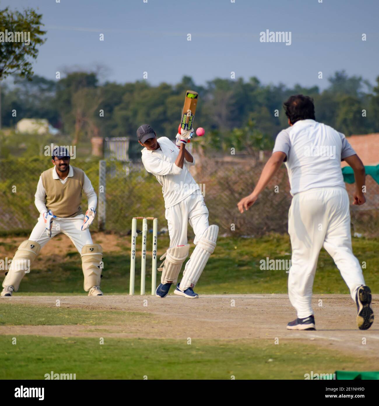 New Delhi India – July 01 2018 : Full length of cricketer playing on ...