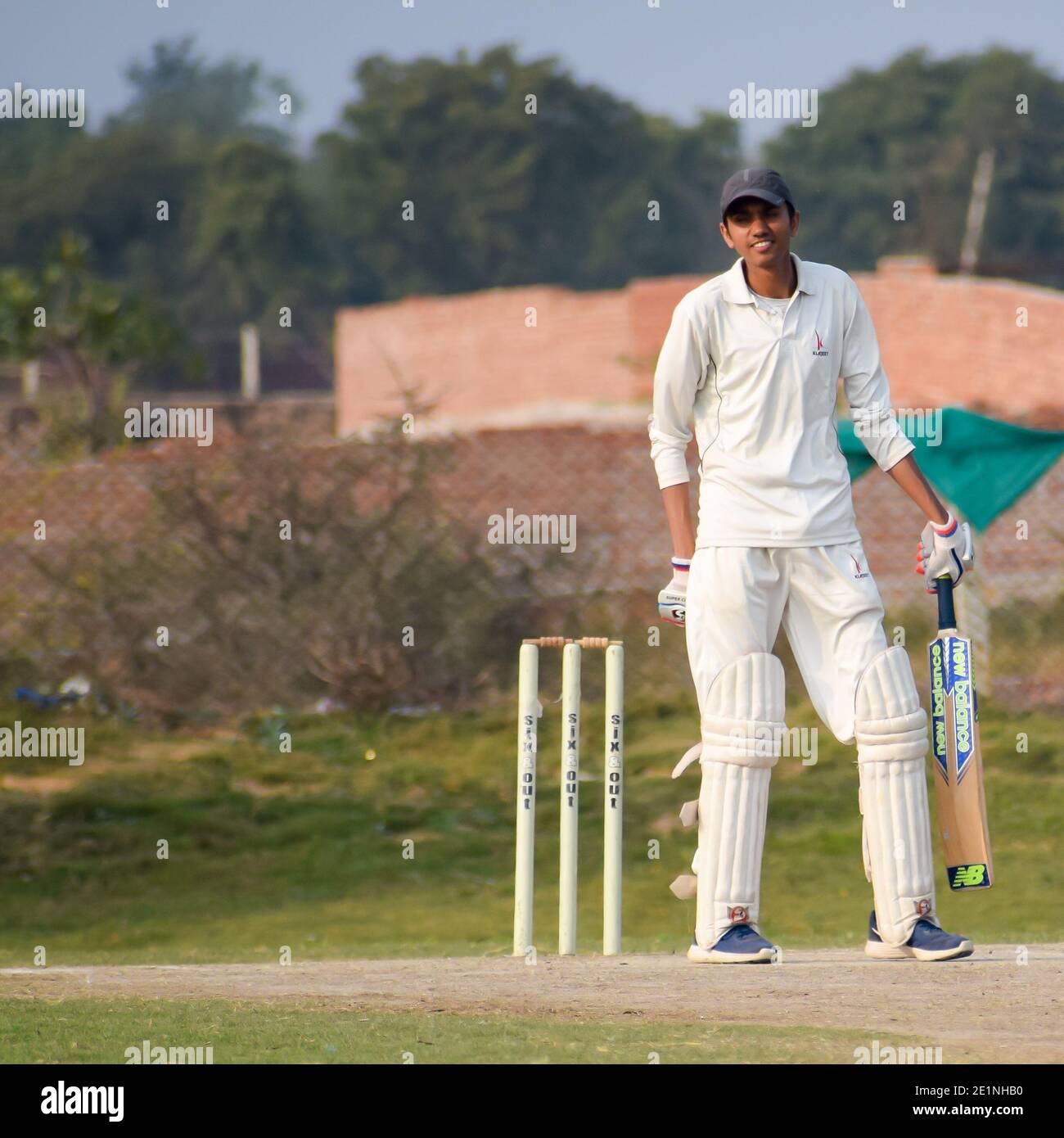 New Delhi India – July 01 2018 : Full length of cricketer playing on ...