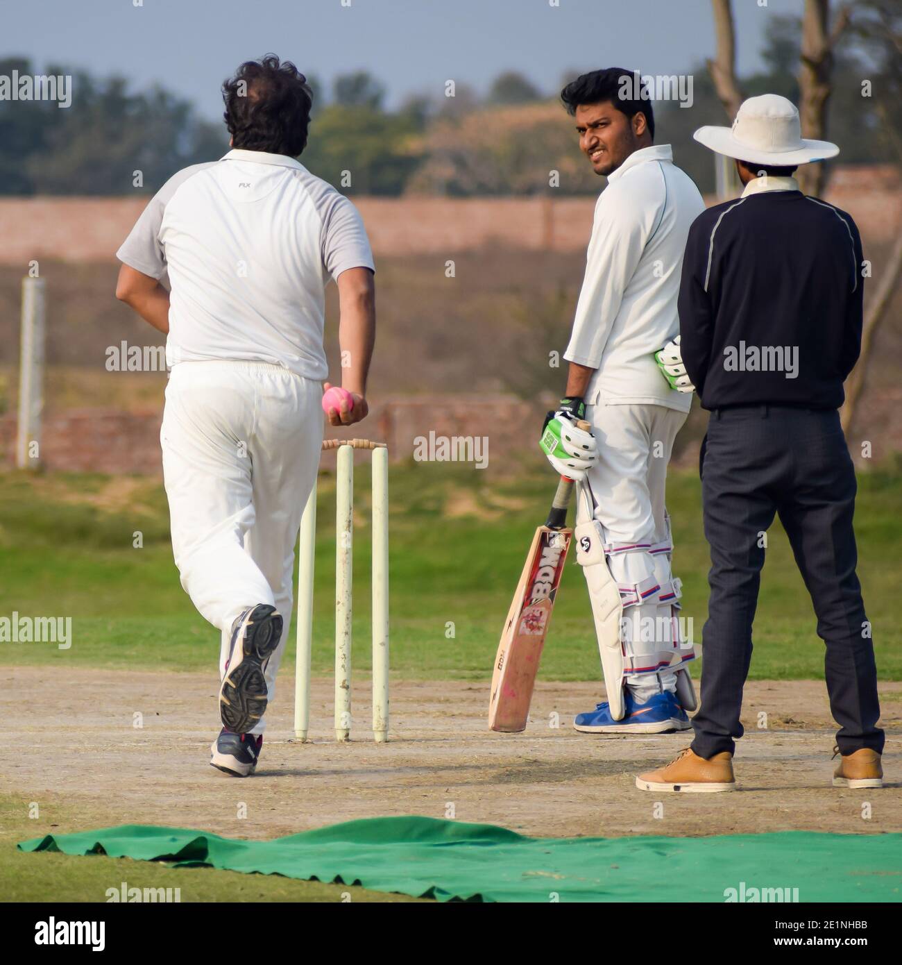 New Delhi India – July 01 2018 : Full length of cricketer playing on ...