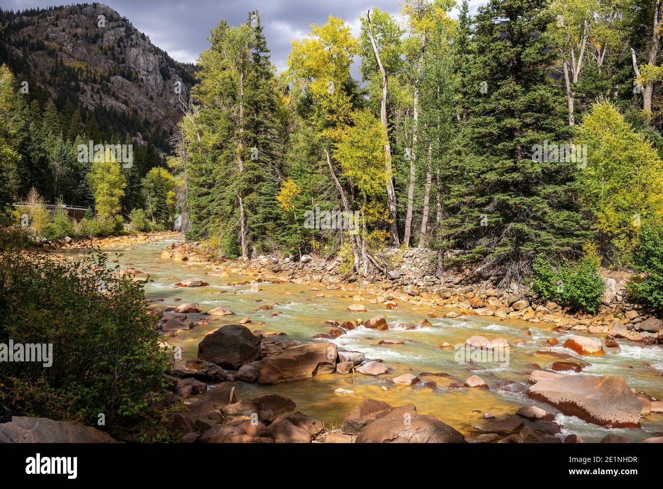 The Durango and Silverton Narrow Gauge Railroad follows the course of ...