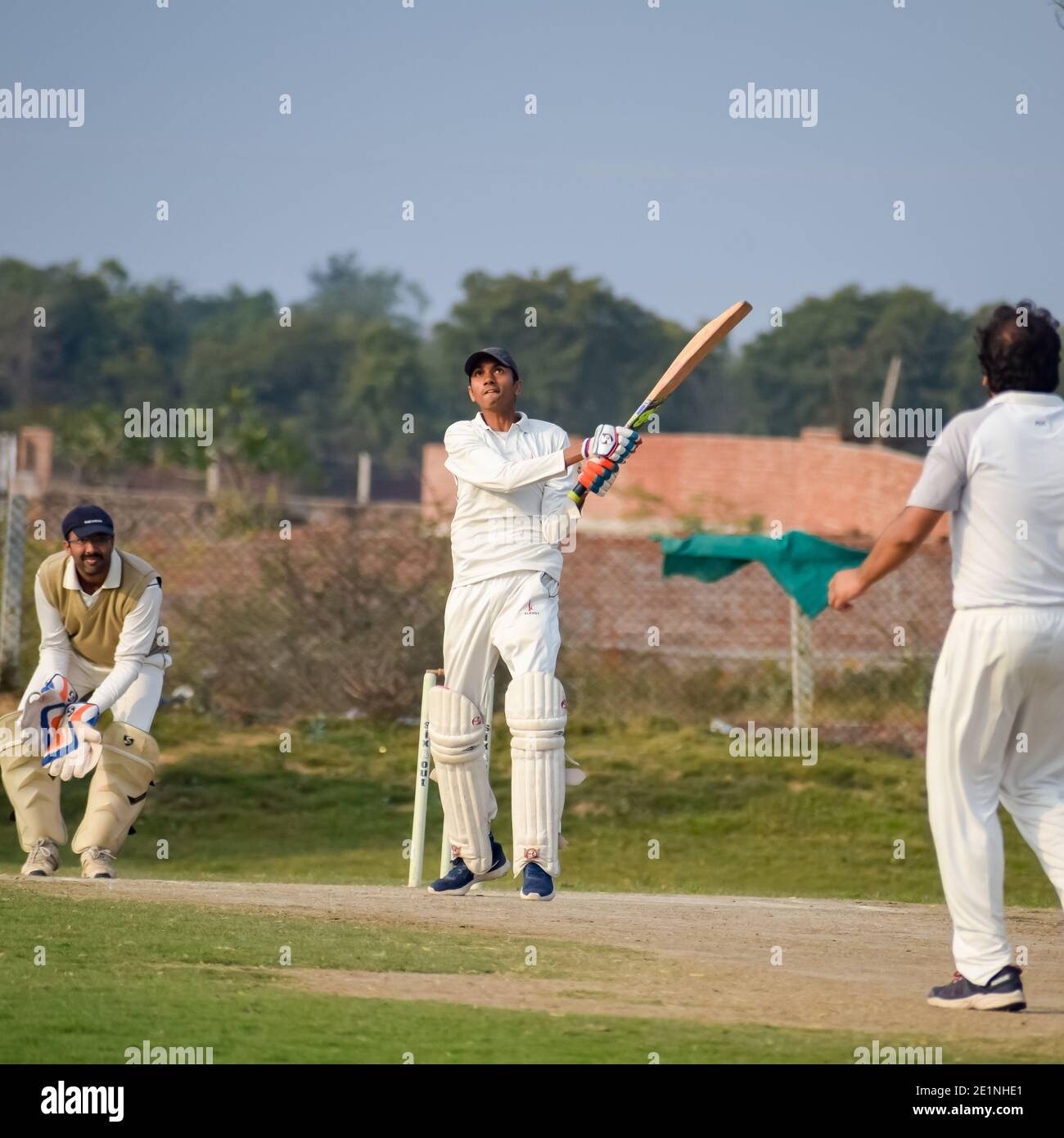 New Delhi India – July 01 2018 : Full length of cricketer playing on ...