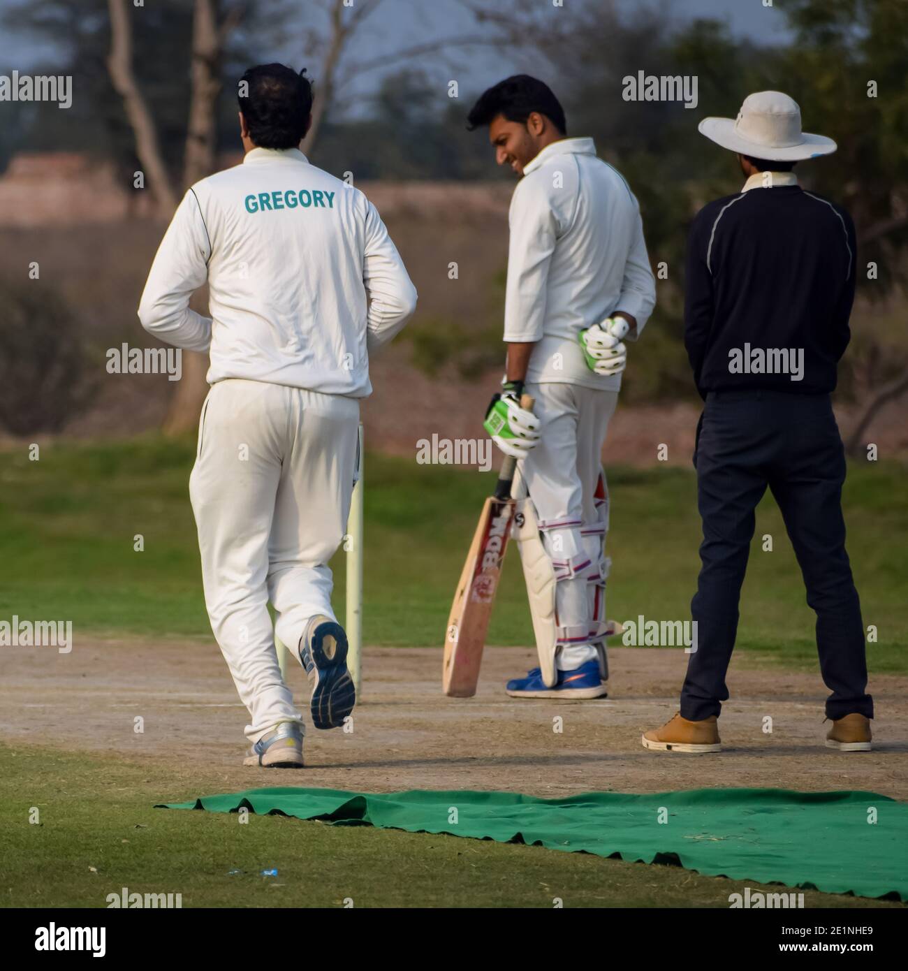New Delhi India – July 01 2018 : Full length of cricketer playing on ...