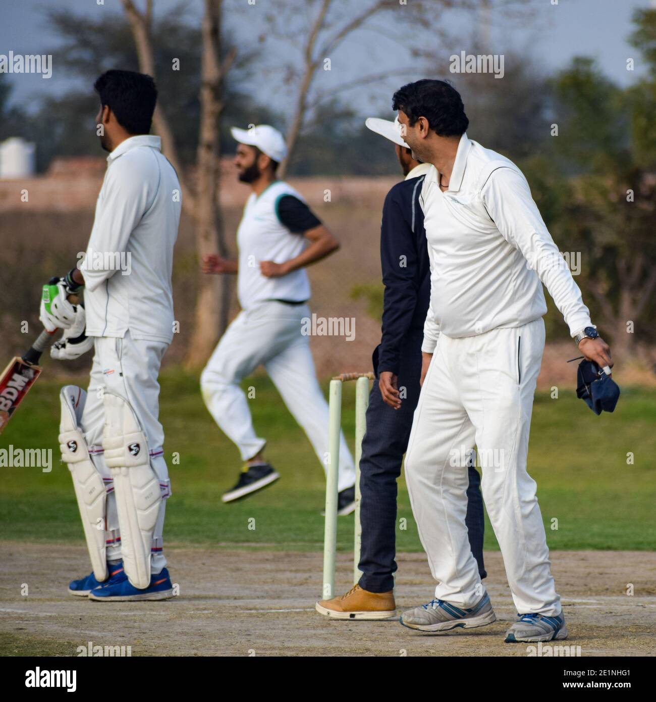 New Delhi India – July 01 2018 : Full length of cricketer playing on ...