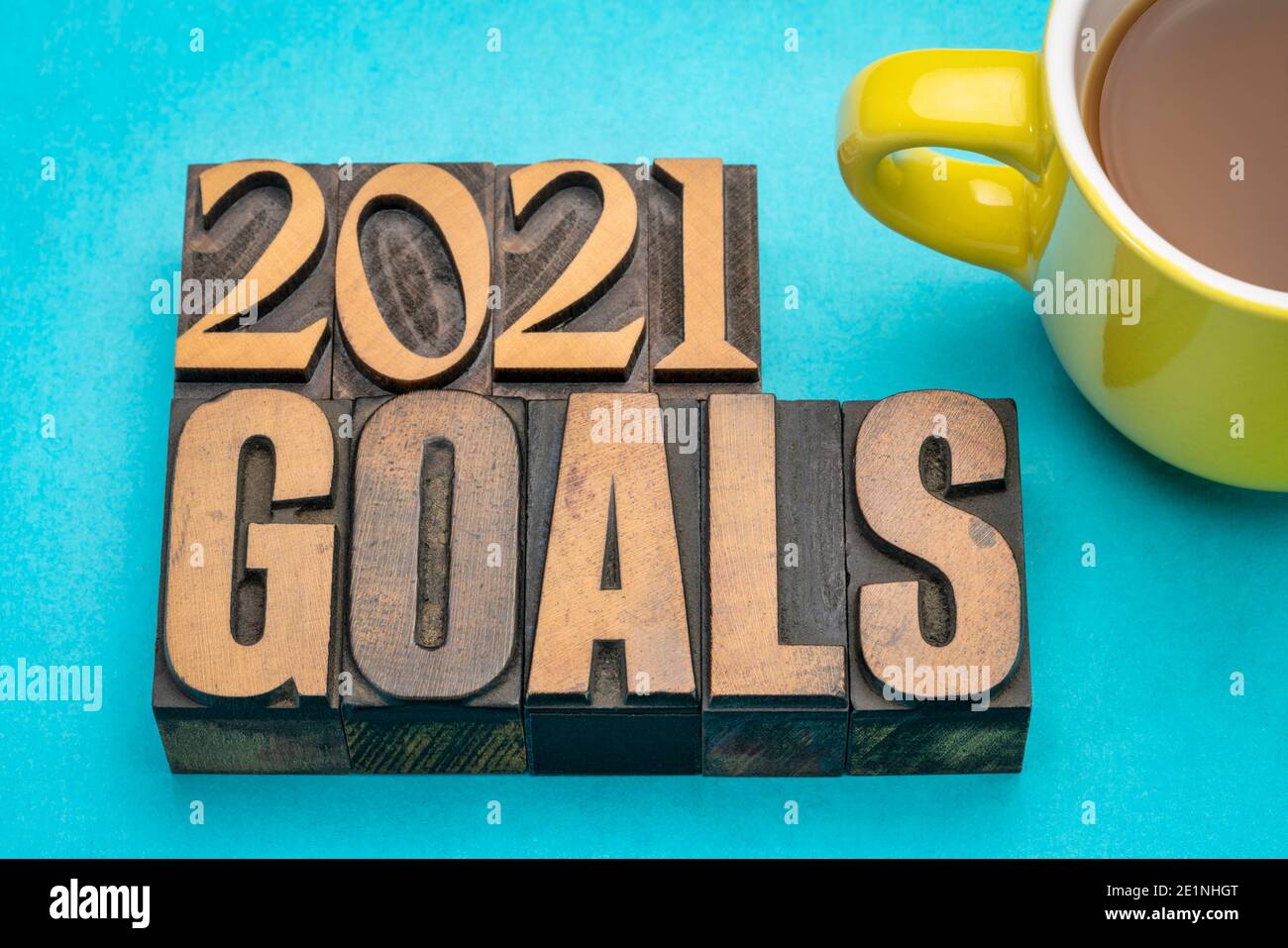 2021 goals - New Year resolutions concept - word abstract in vintage ...