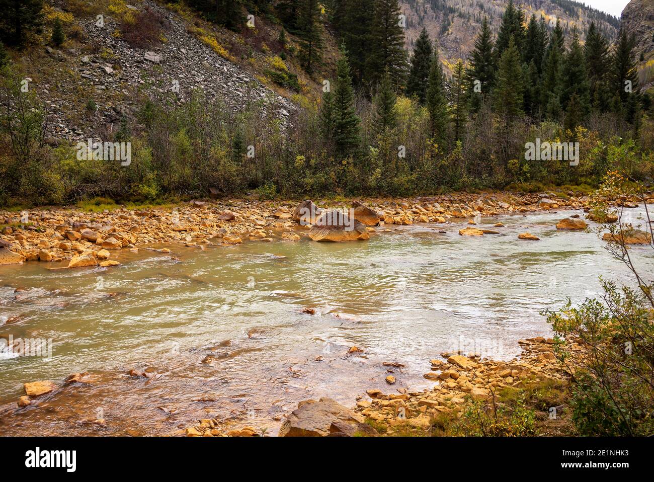 The Durango and Silverton Narrow Gauge Railroad follows the course of ...